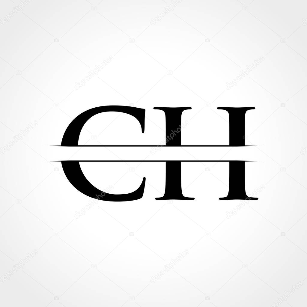 Logo inicial de la carta CH con tipografía creativa moderna de negocios ...