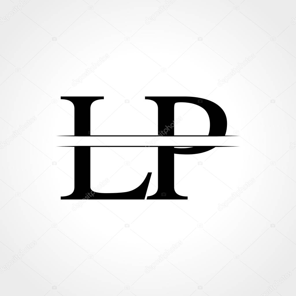 Plantilla de vectores de diseño de logotipo de letra LP inicial. Abstracto Negro Letra LP logo ...