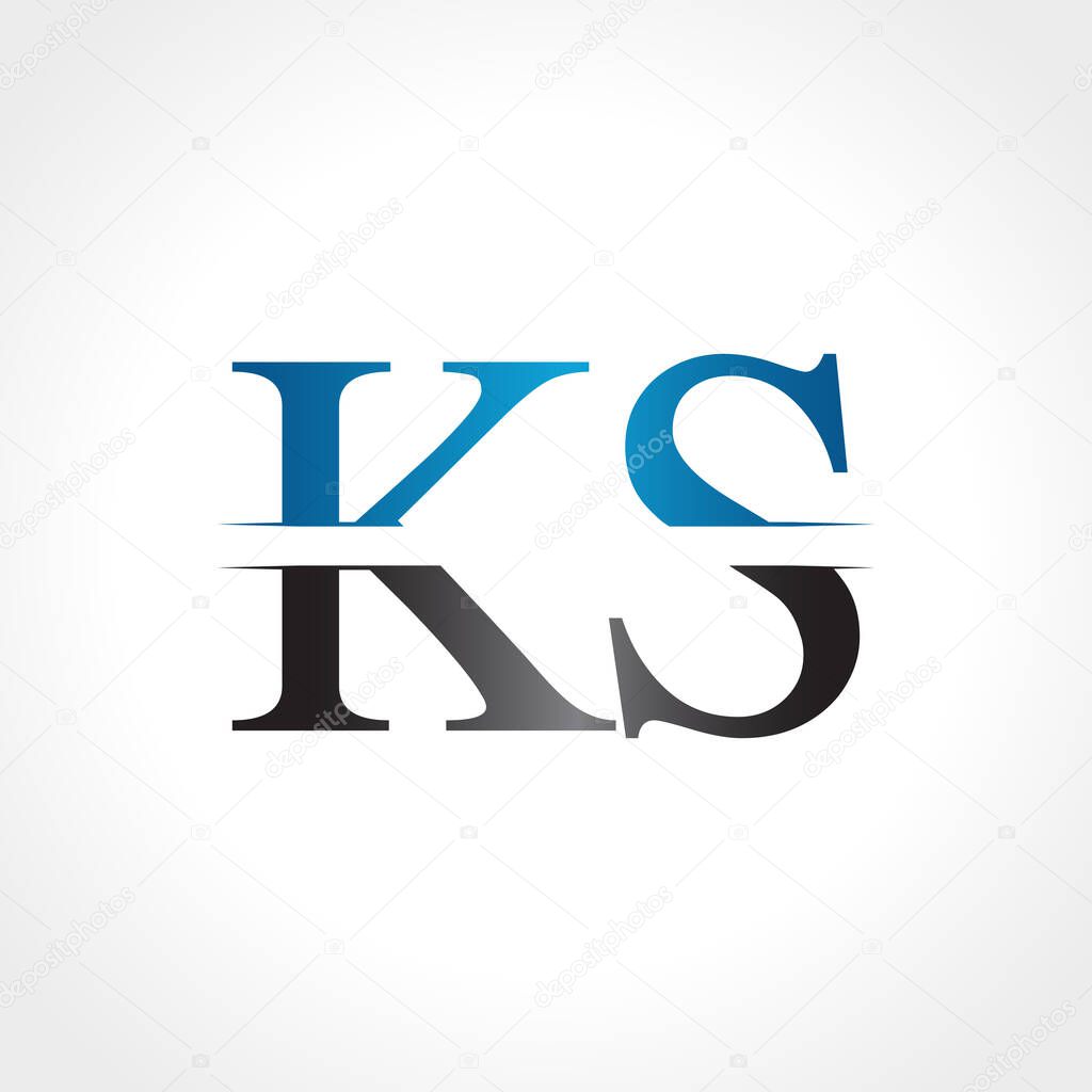 Letra inicial KS Logo Design vector Ilustración. Letra abstracta KS ...
