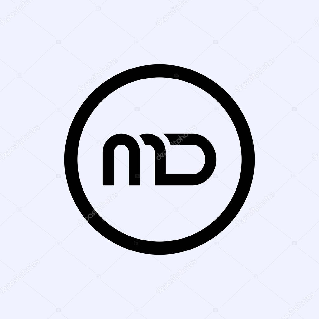 Plantilla de vector de logotipo de letra MD inicial. Letra abstracta MD ...