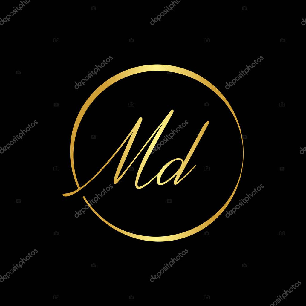 Plantilla de vector de logotipo de letra MD inicial. Letra abstracta MD ...