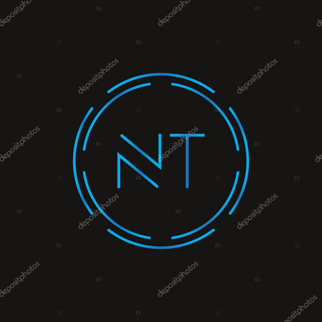 Carta inicial NT Logo Design Vector Template. Diseño abstracto digital ...
