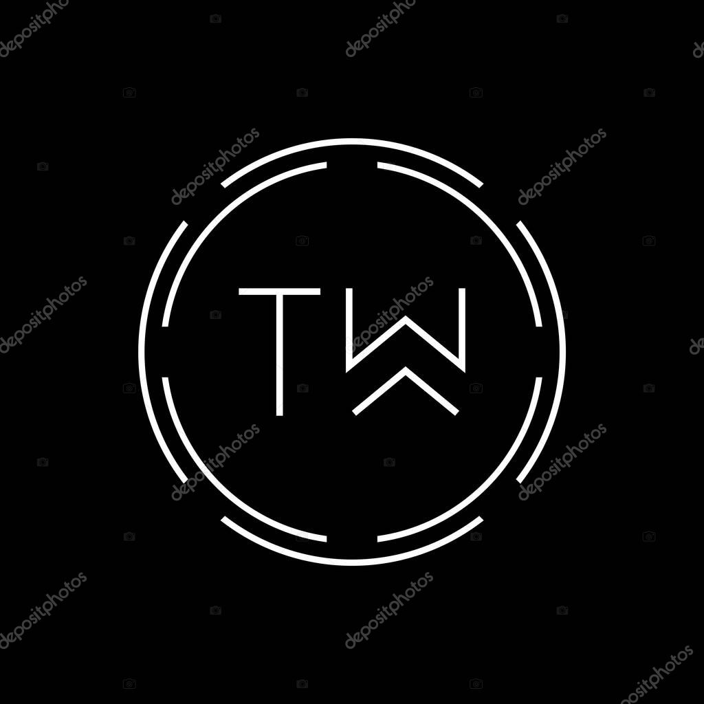 Carta Inicial TW Logo Tipograf a Creativa Vector Template. Letra del c ...