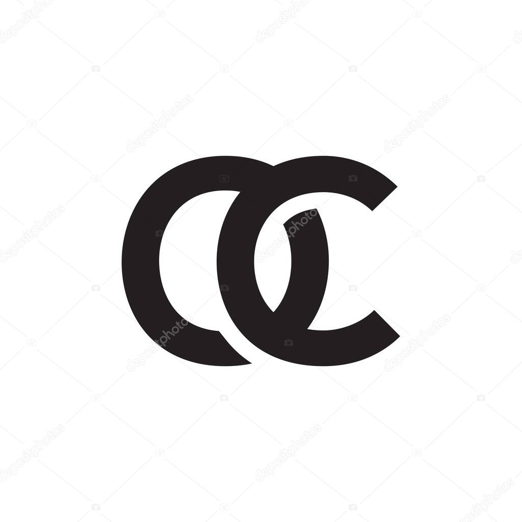 Plantilla vectorial inicial de diseño de logotipo de letra simple OC ...