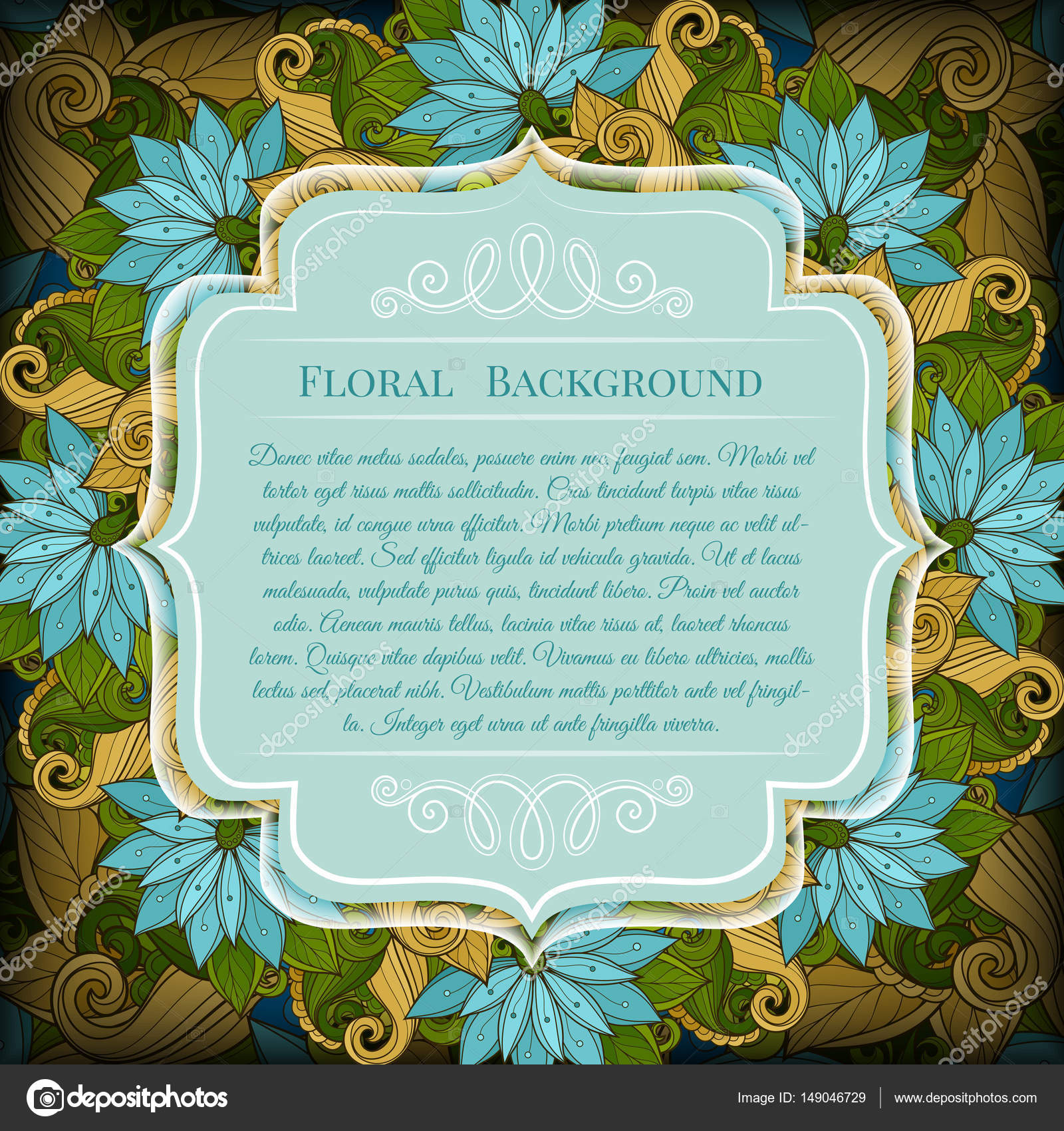 Floral frame Template with Place for Text Stock Vector Image by ...
