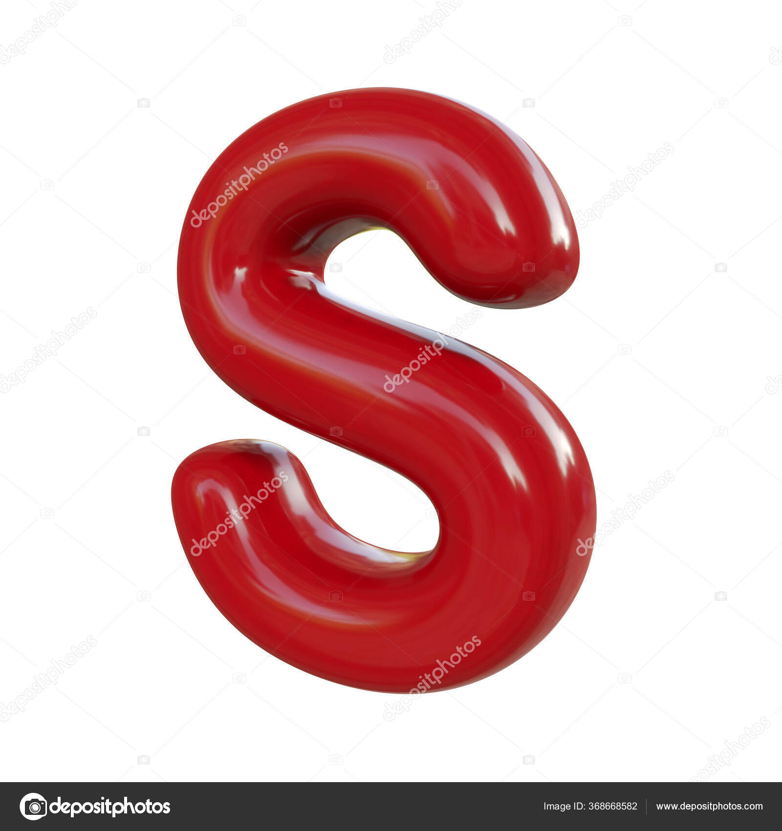 Glossy Red Letter Render Balloon Font Isolated White Background — Stock ...