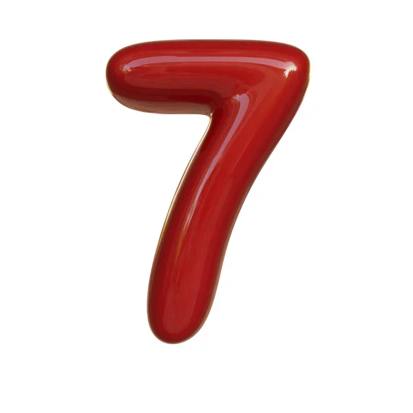 Leaf Style Number Seven Render Grass Font Isolated White Background ...