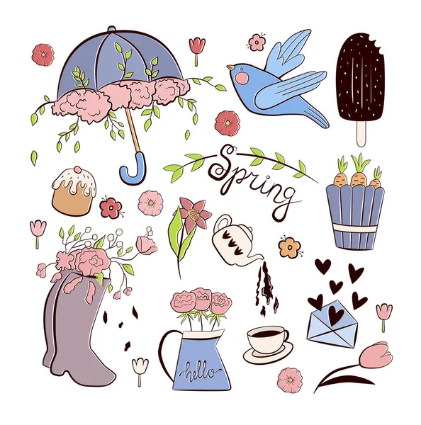 Spring elements background Stock Vector Image by ©one7thlifetime #68575817