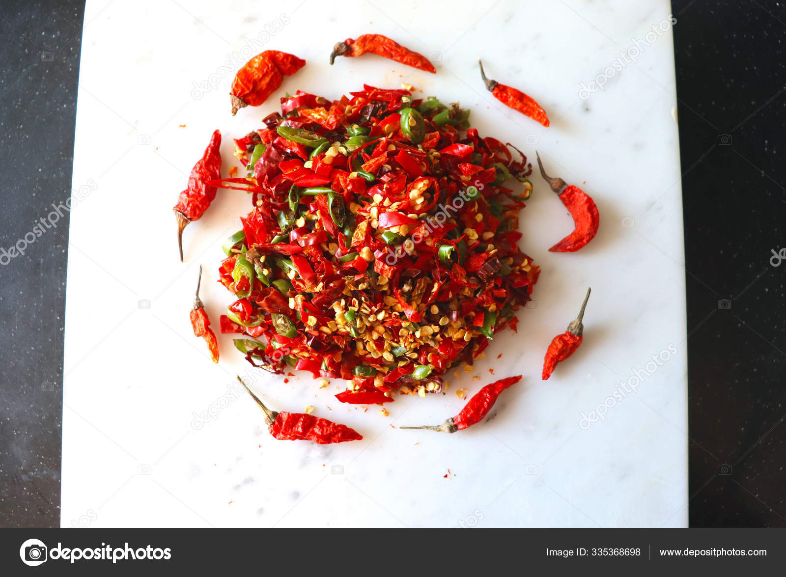 Cayenne Pepper White Background Kitchen Ingredients Mix Hot Chili ...