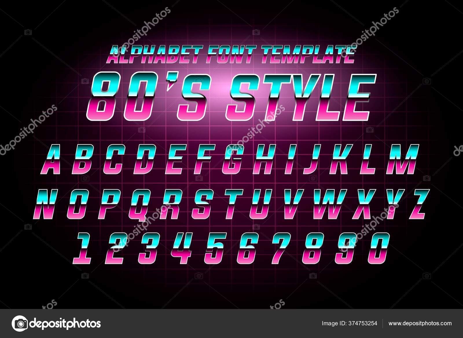 80S Retro Alphabet Font Template Stock Vector Image by ©lohjinawi ...