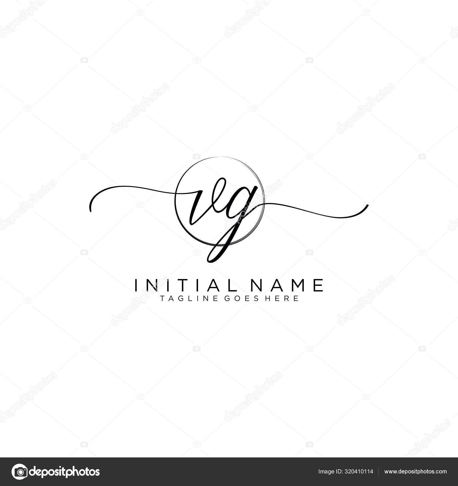 Beauty Vector Initial Logo Handwriting Logo Initial Signature Stock