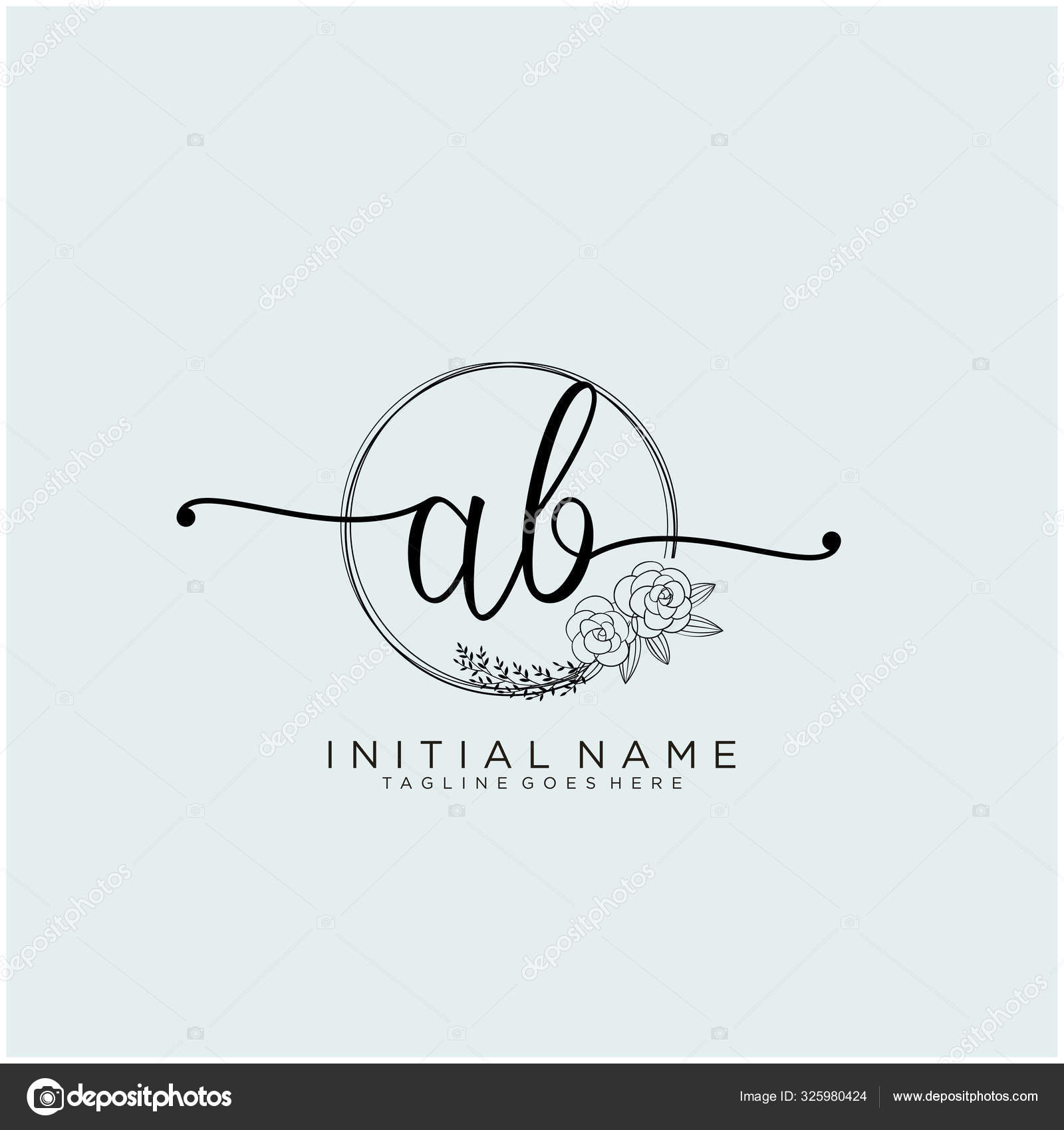 Letter Initial Beauty Monogram Elegant Logo Design Handwriting Logo Initial Stock Vector by ...