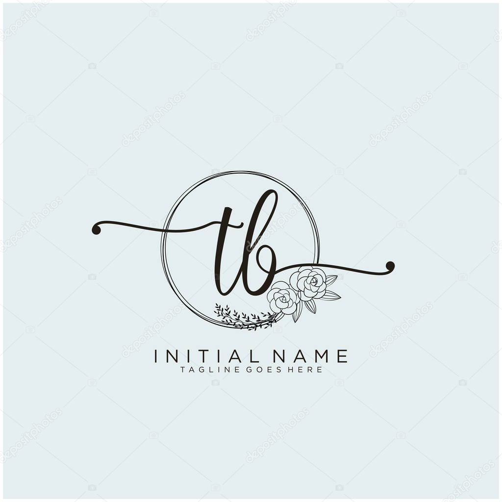 TB Letter Monograma de belleza inicial y dise o de logotipo elegante, logotipo de escritura a ...
