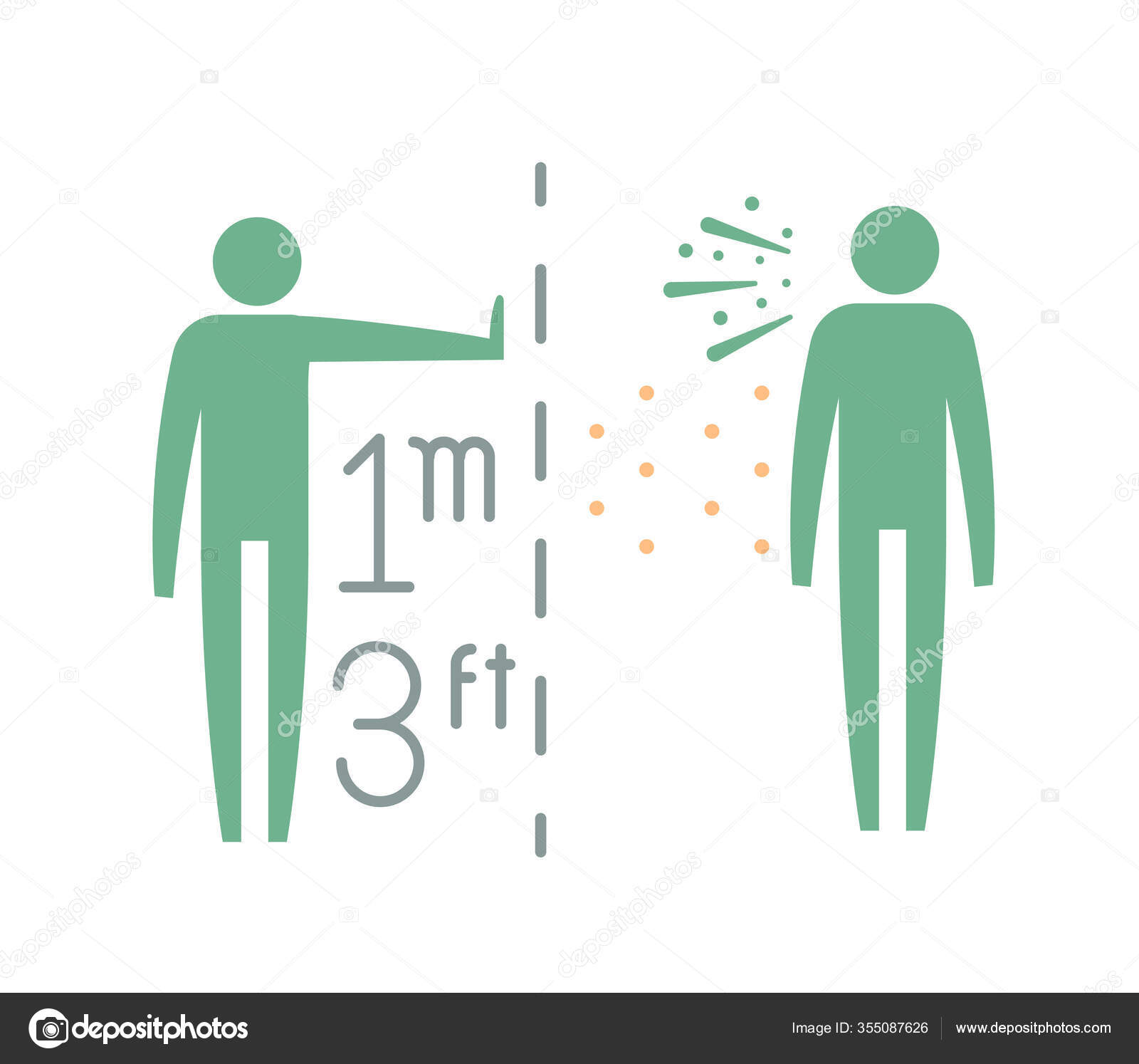 Maintain Safe Distance Meter Icon Eps File Stock Vector Image by ...