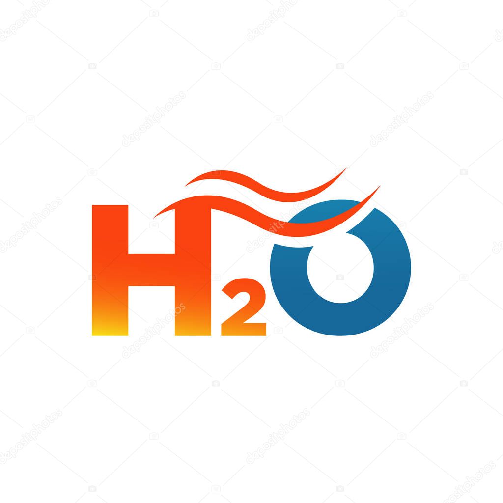 fórmula química personalizada del logotipo de H2O para el agua la letra ...