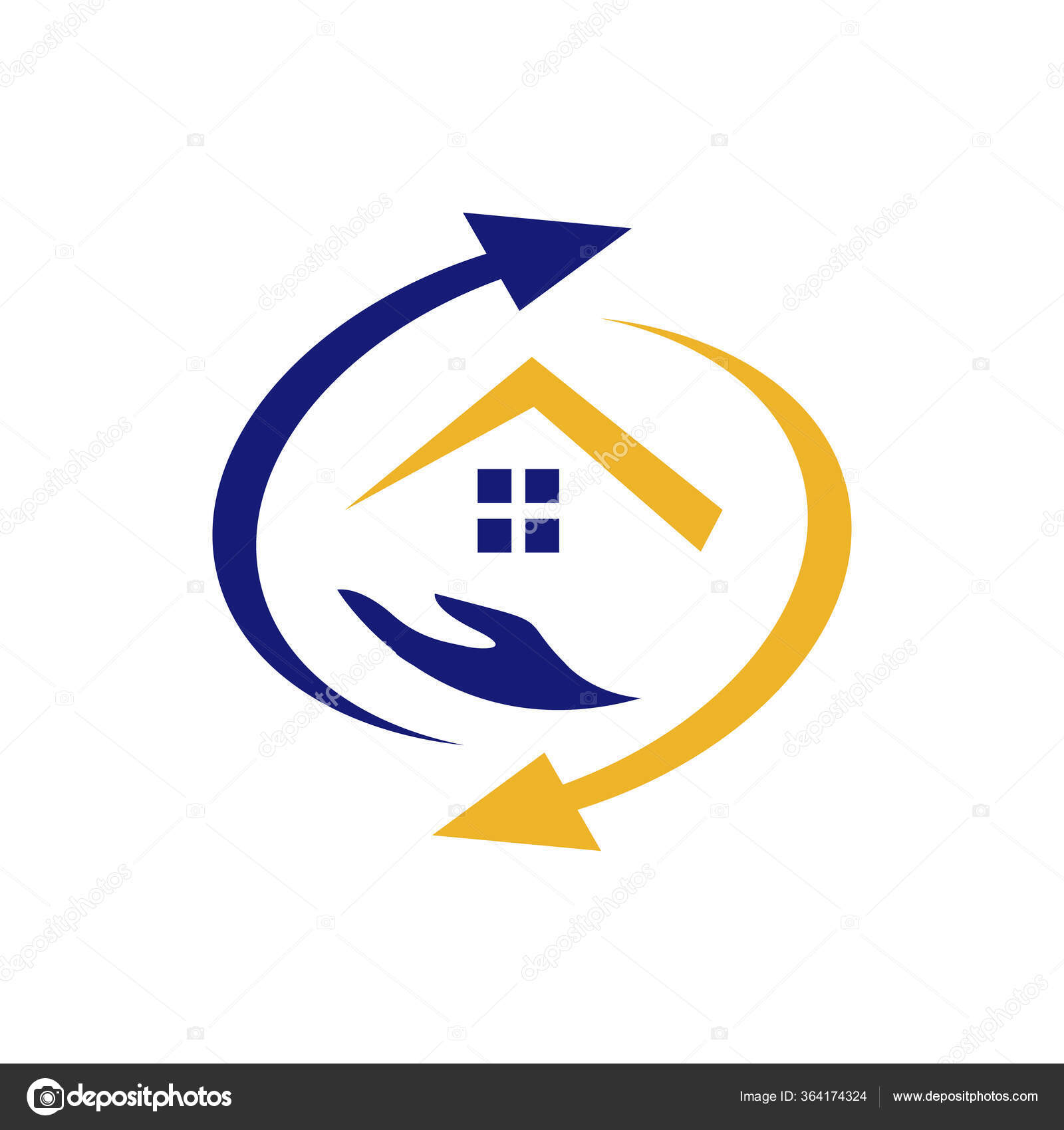 Cuidado Hogar Logo Diseño Vector Ayuda Mano Casa Símbolo Gráfico Vector ...