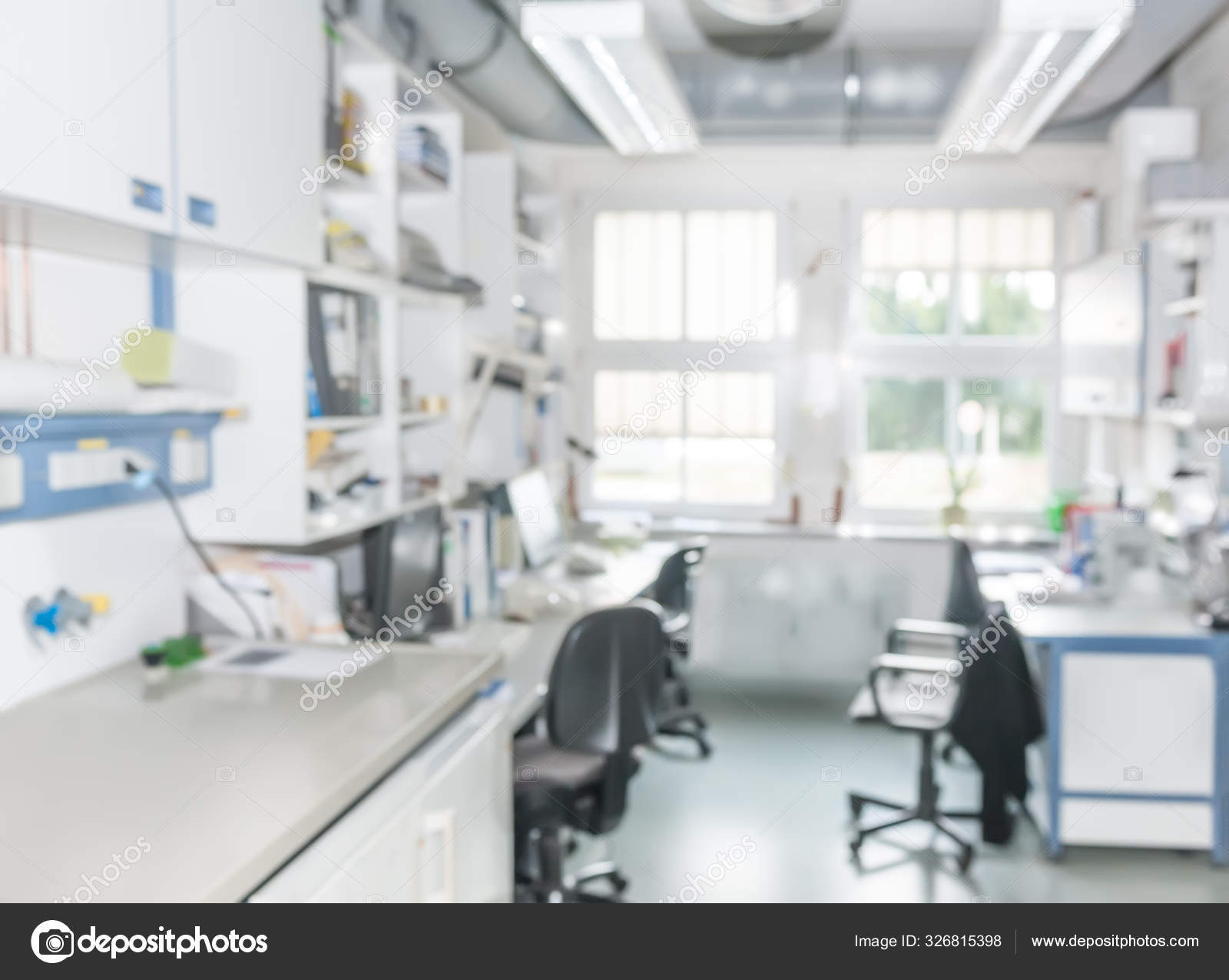 Scientific Background Modern Laboratory Interior Out Focus Text Space ...