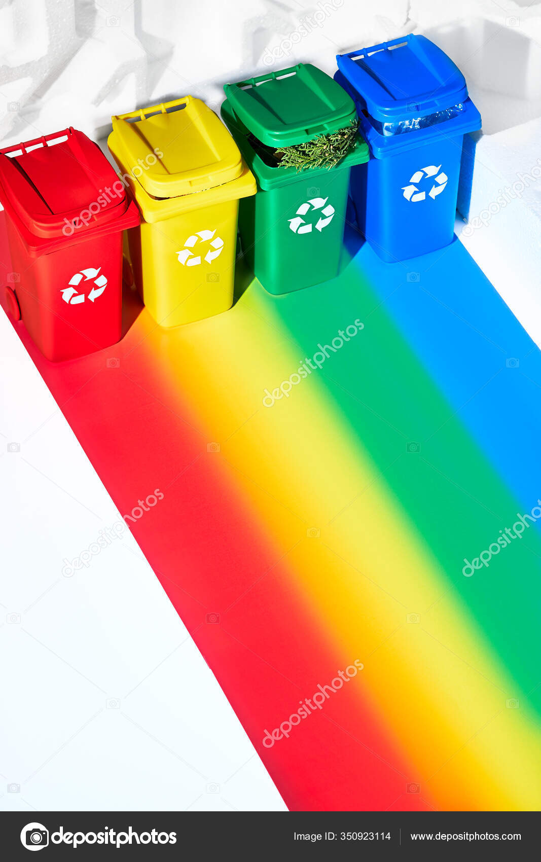 Red And Blue Recycle Bins