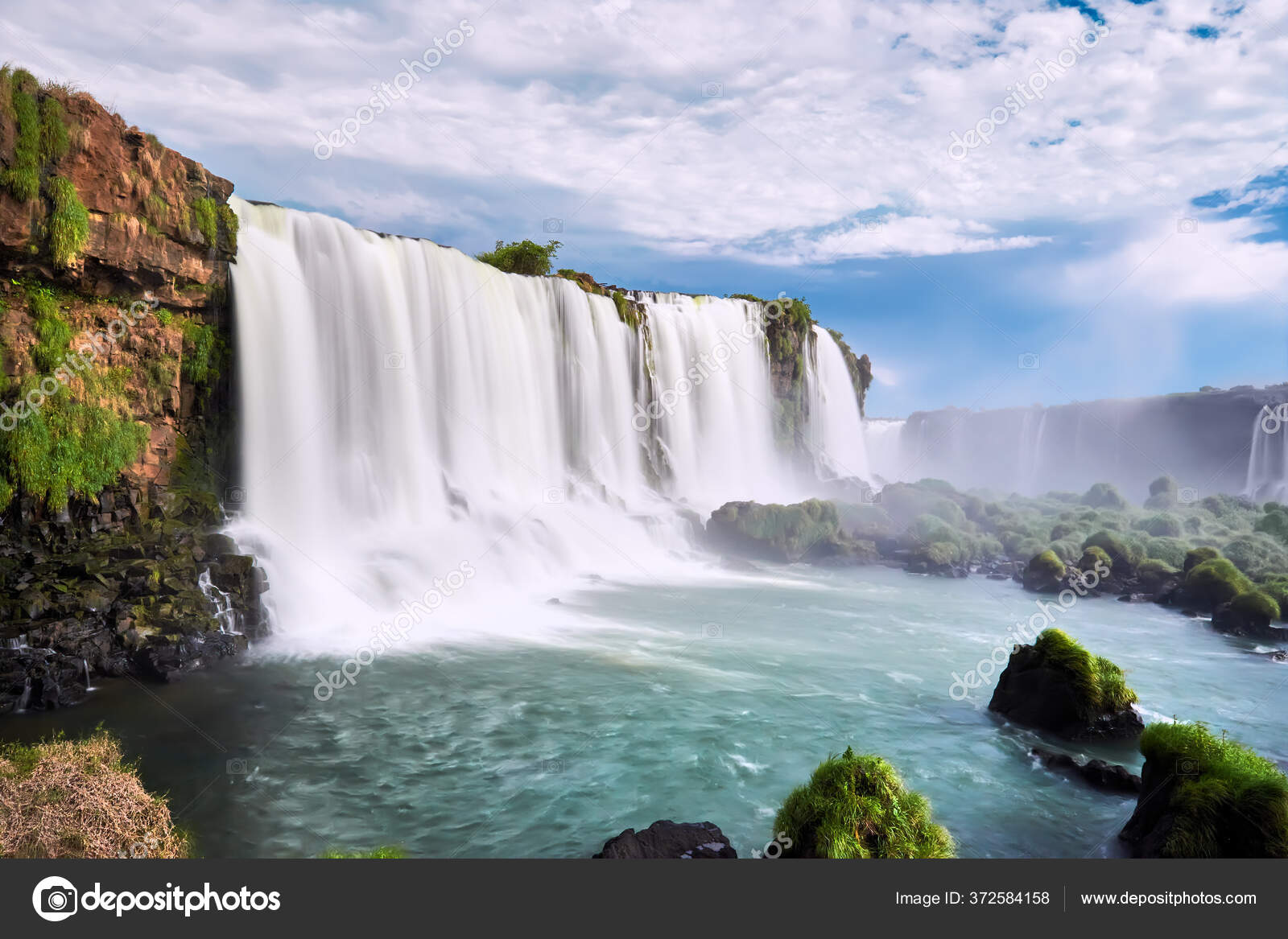 Iguazu Waterfalls Argentina View Devil's Mouth Panoramic View Many ...