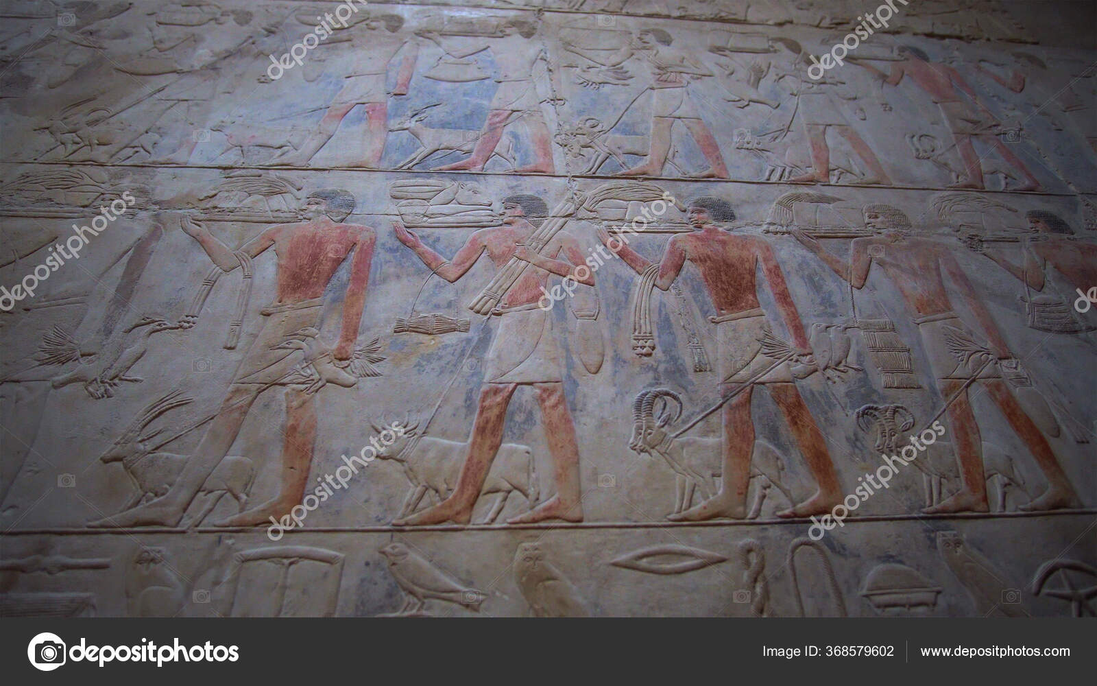 Egypt Color Paint Hieroglyphic Abundance Niles River People Food ...