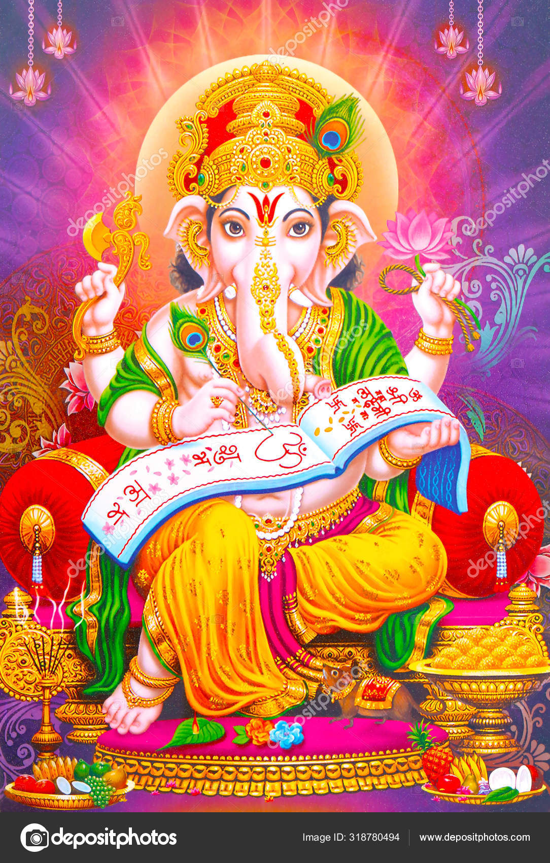 Hindu Lord Ganesha Texture Wallpaper Background Stock Illustration by ...