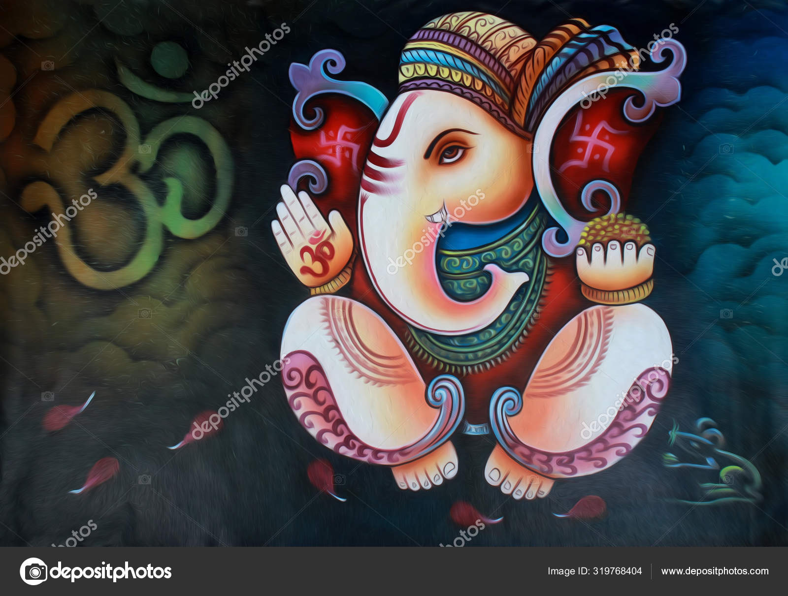 Hindu Lord Ganesha Texture Wallpaper Background Stock Illustration by ...
