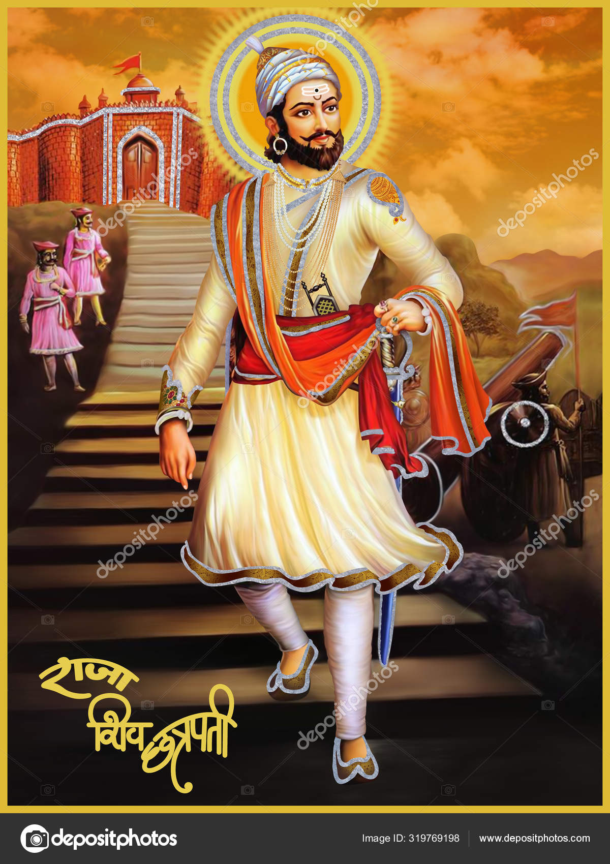 Raja Shiv Chhatrapati Calligraphy Realate Great King Indian Shivaji ...