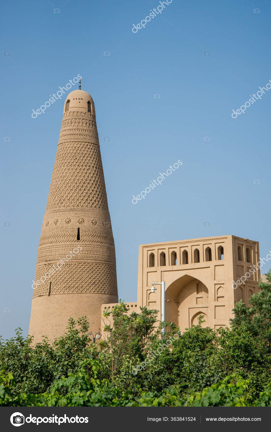 Emin Tower Standing Uyghur Mosque Located Grape Yard Ancient Turpan ...