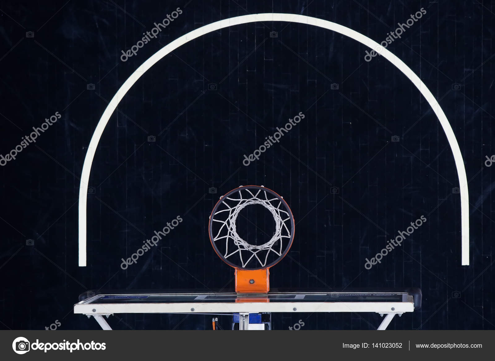Basketball hoop on black, top view (court) Stock Photo by ©vverve 141023052