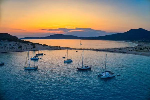 Panoramic Aerial View Voidokilia Beach Sunset One Best Beaches ...