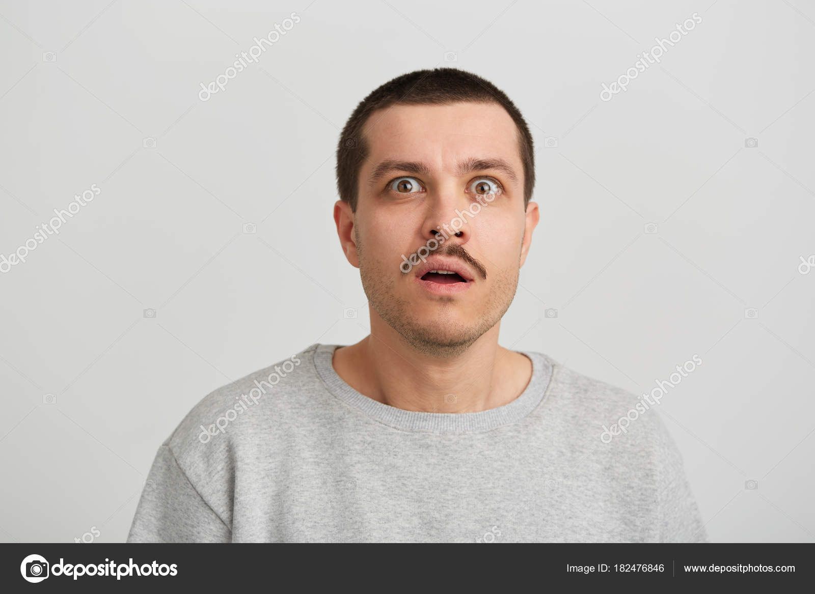 Portrait Handsome Man Surprised Facial Expression — Stock Photo ...
