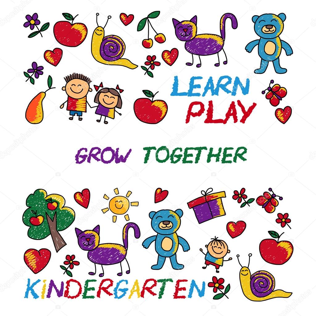 Play Learn and grow together Vector image Stock Vector Image by ©Helen ...
