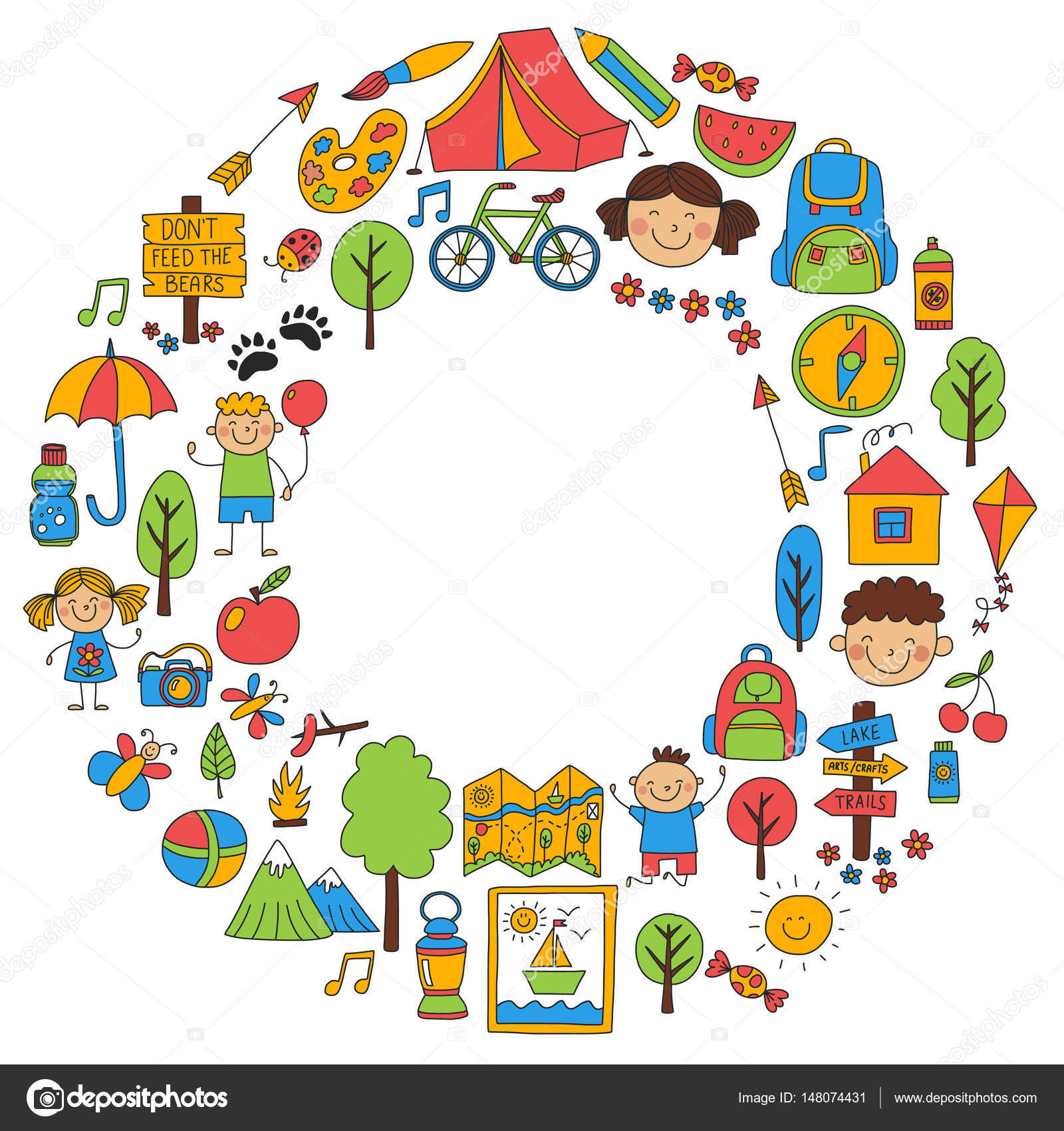 Summer Camp Pattern Drawing