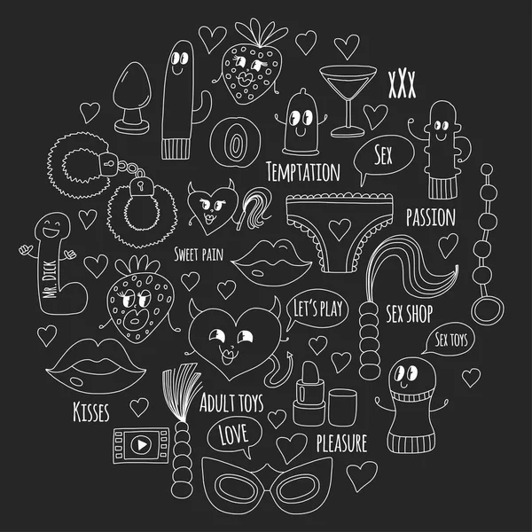 Doodle Humorous Vector Sextoys For Sex Shop Internet Shop Dildo Sex