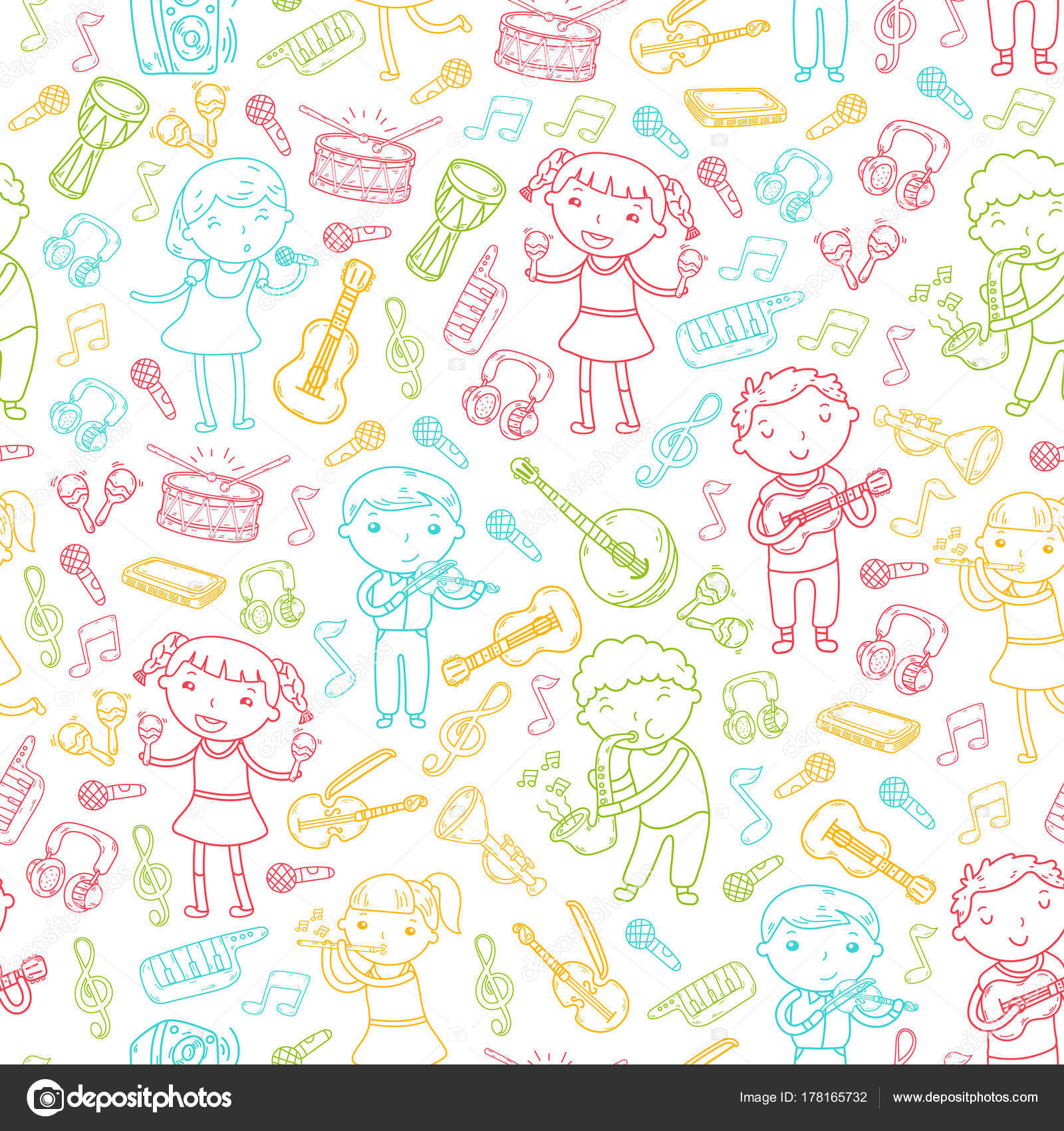 Music school for kids Vector illustration Children singing songs ...