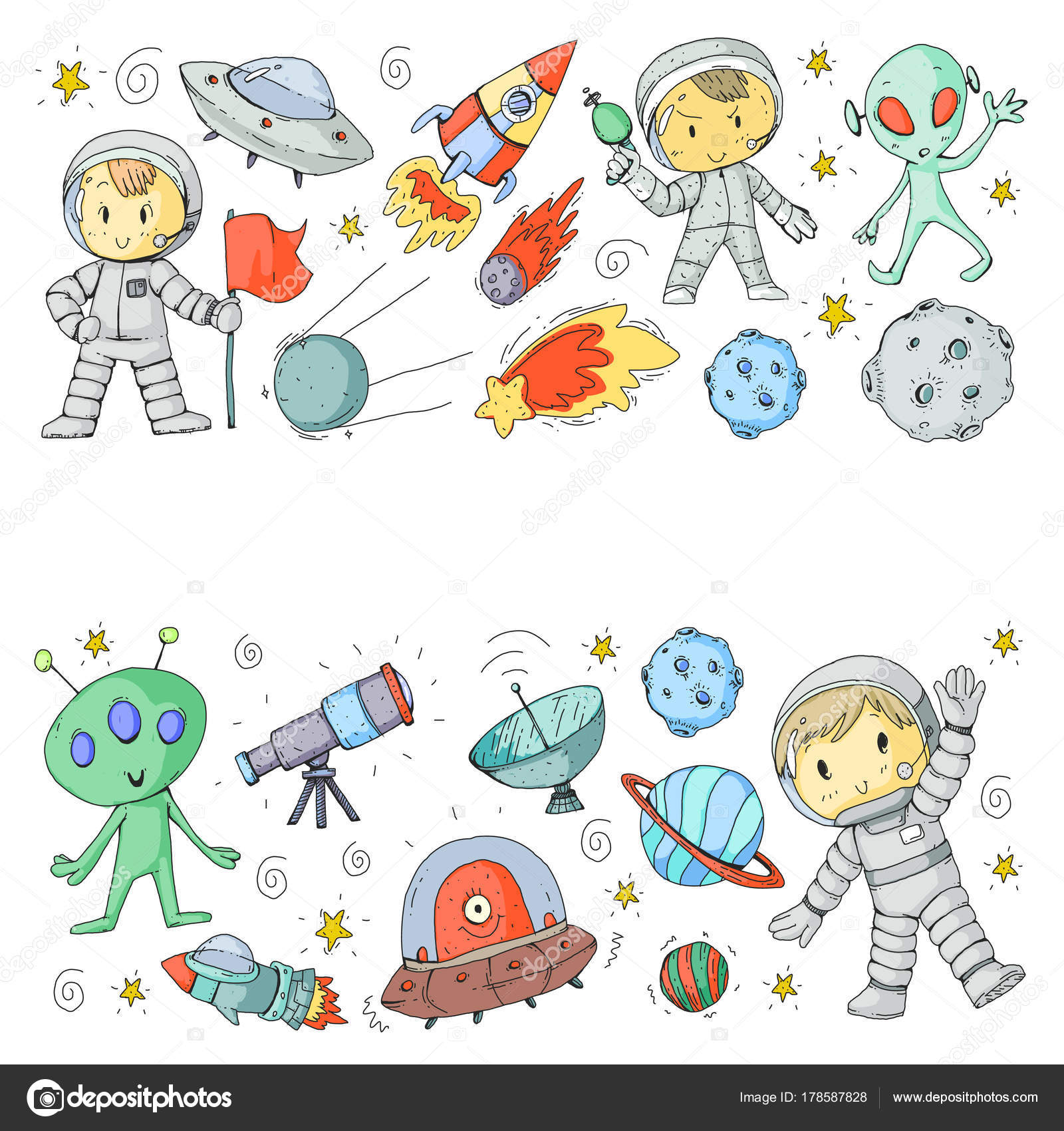 Exploration Of The Moon Surface Clipart