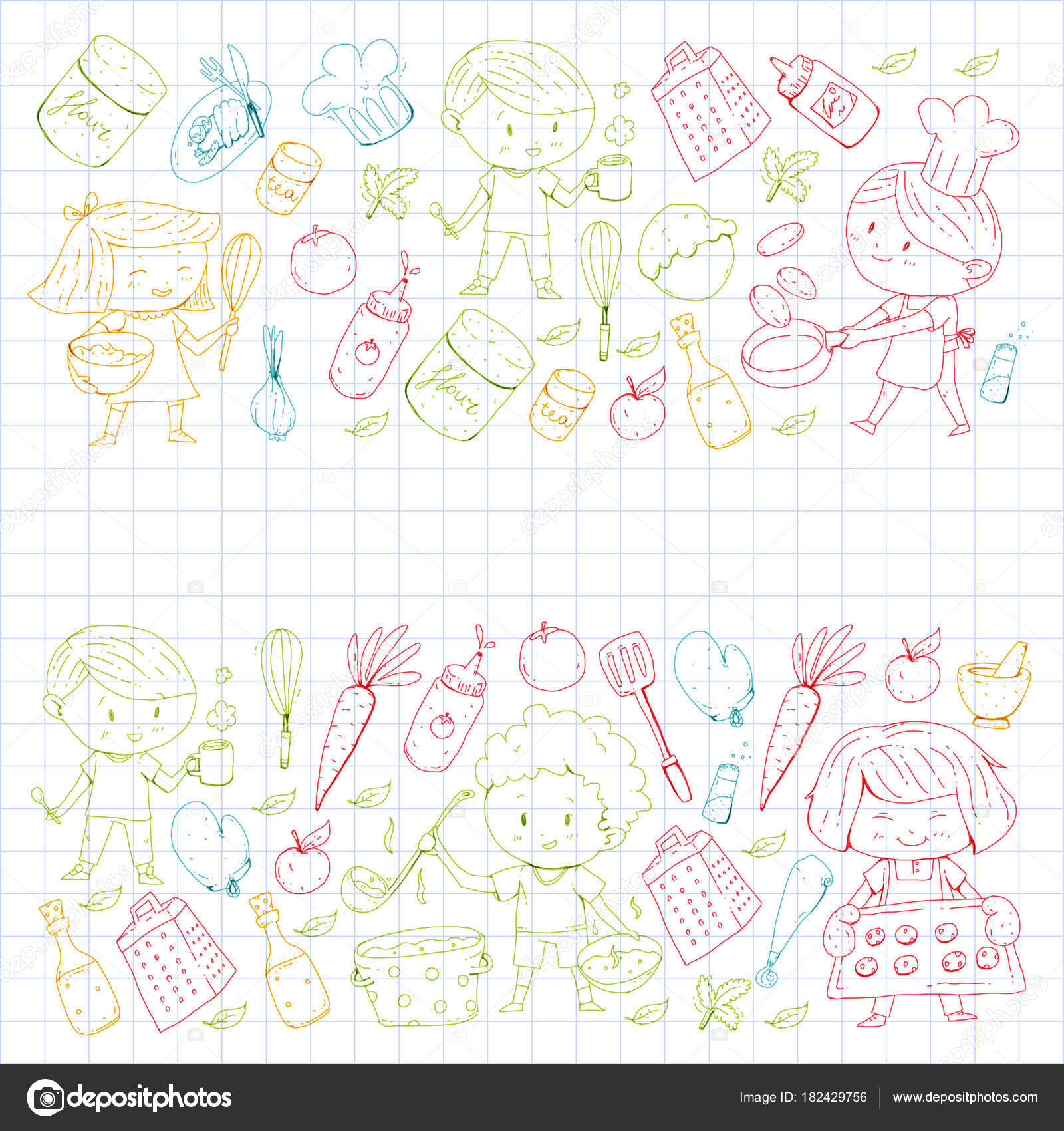 Chilren menu, kids cafe, restaurant. Kindergarten and preschool, school ...