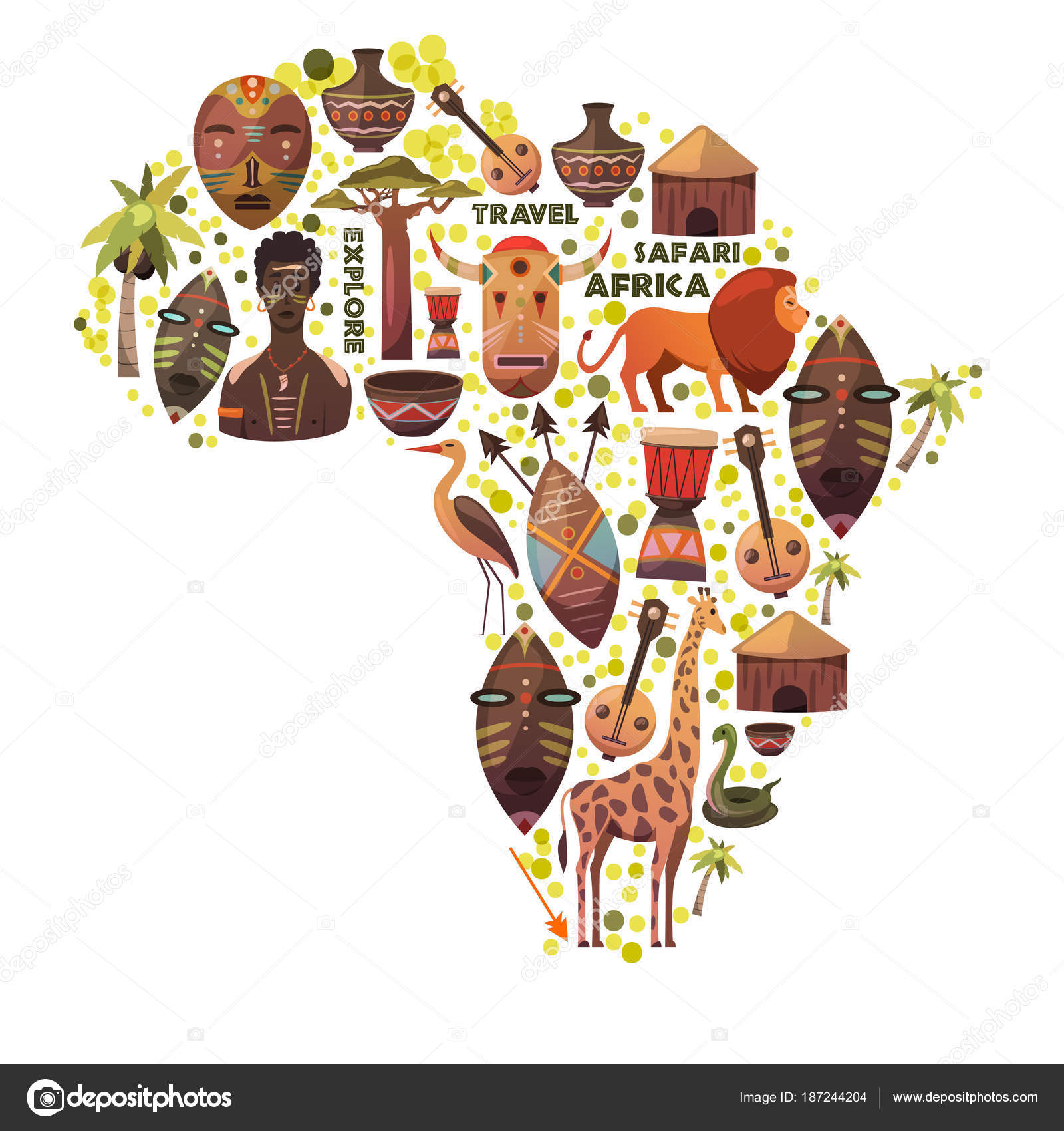 Mapa De áfrica Con Animales