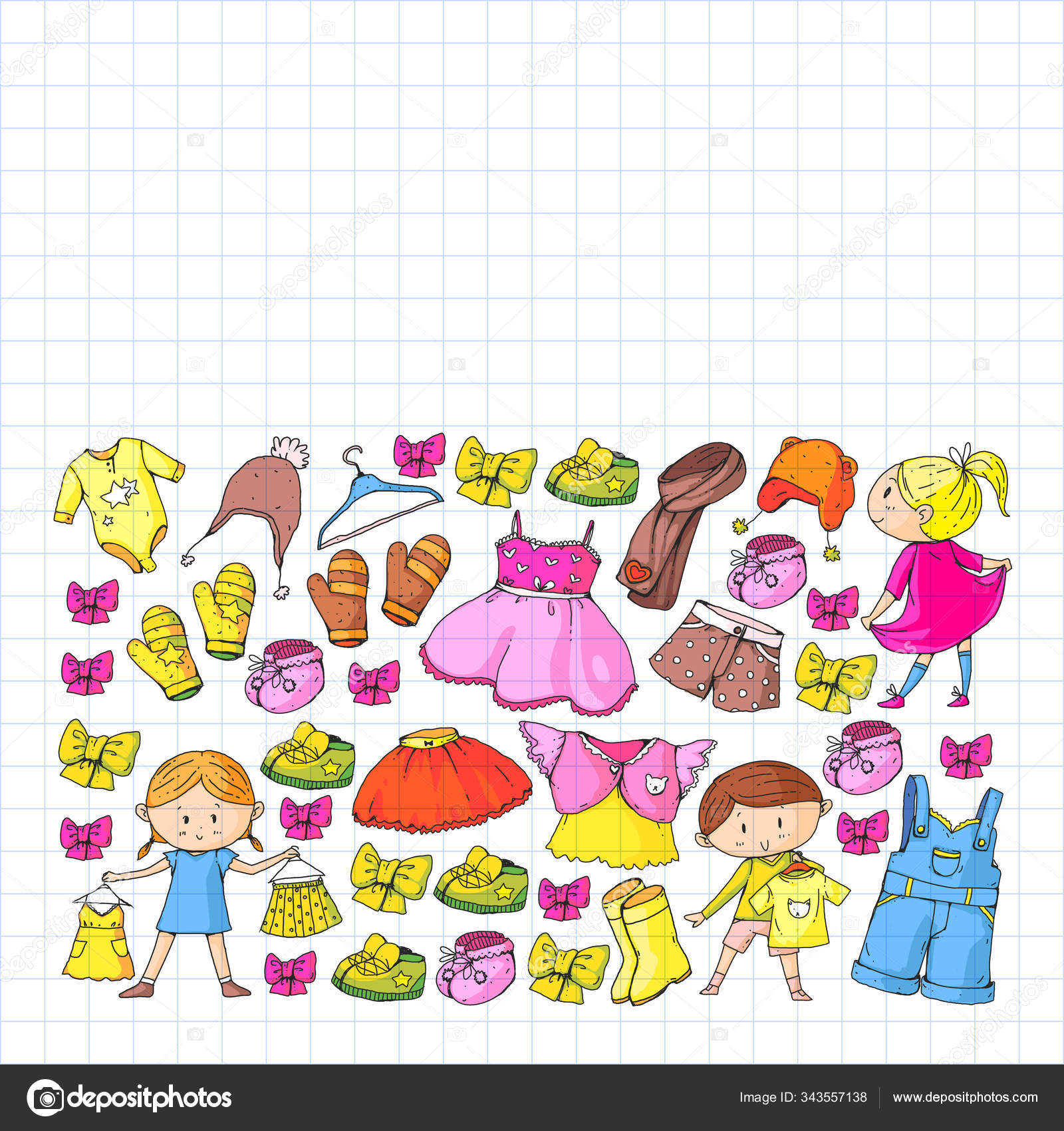 Children clothes. Background for babies, kids patterns. Stock Vector by ...