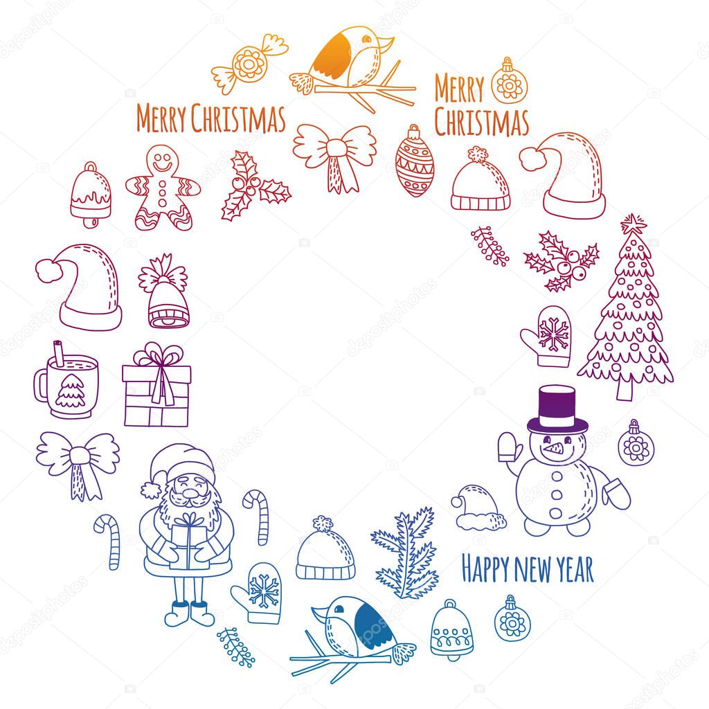 Elemento navide o en estilo de dibujo de doodle kids. Patr n vectorial. 2024