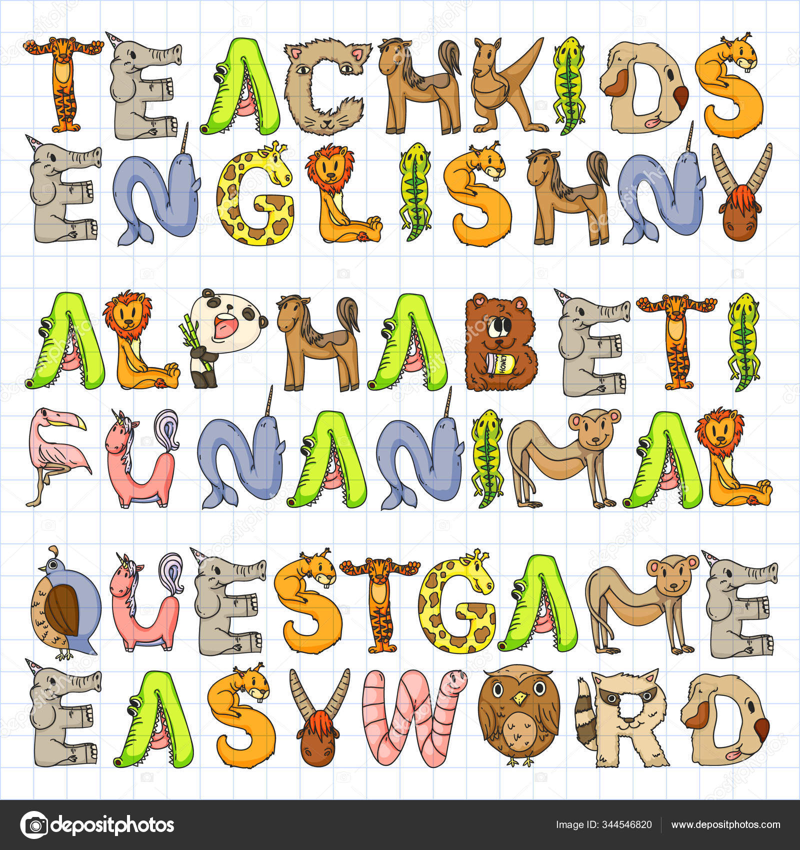 Letras Del Alfabeto De Los Animales Del Zoológico 9.700+ Zoo Animal