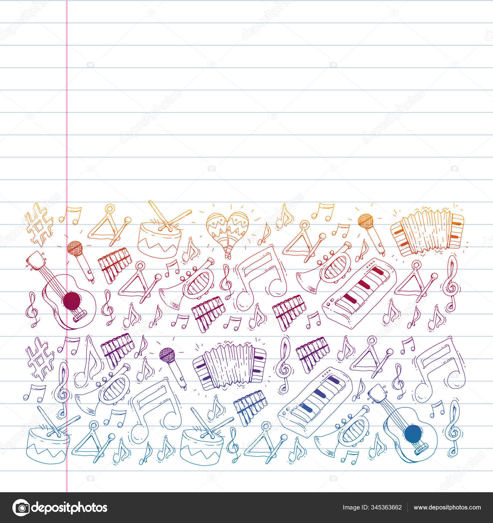 Music background for patterns. Vector illustration with musical ...