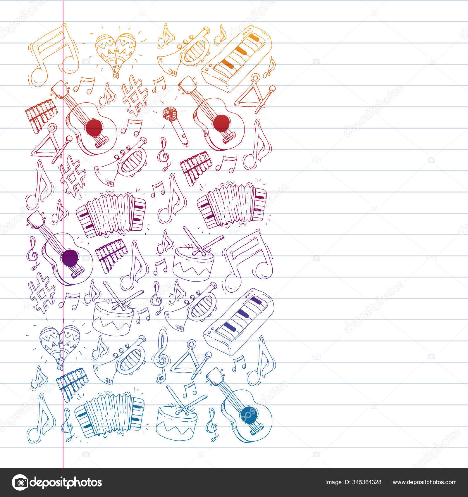 Music background for patterns. Vector illustration with musical ...