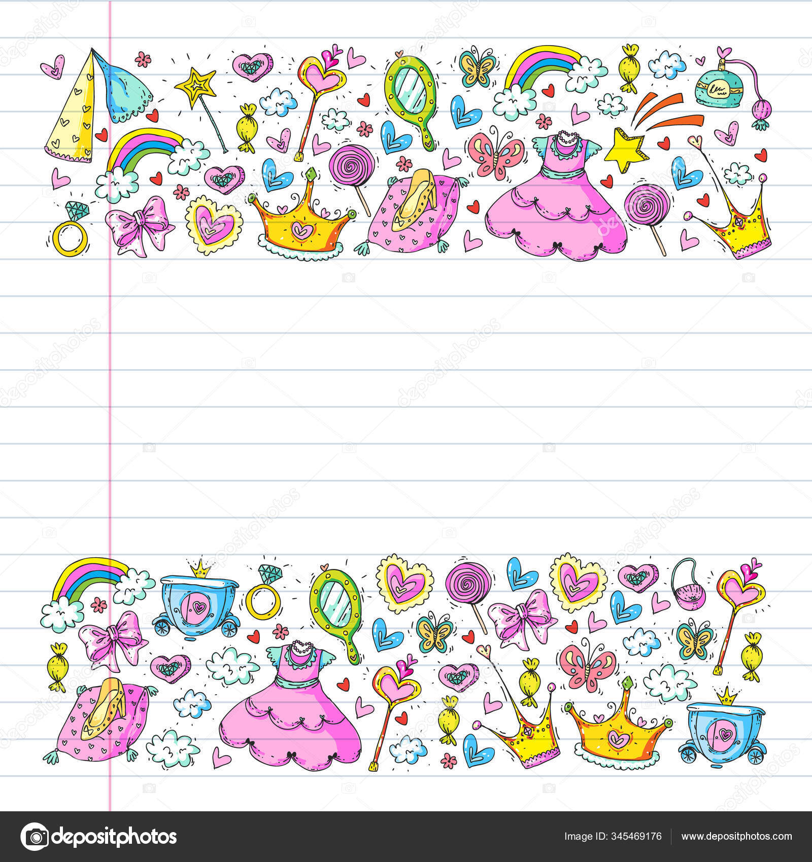 Princess birthday party for little girls. Kindergarten, school children ...