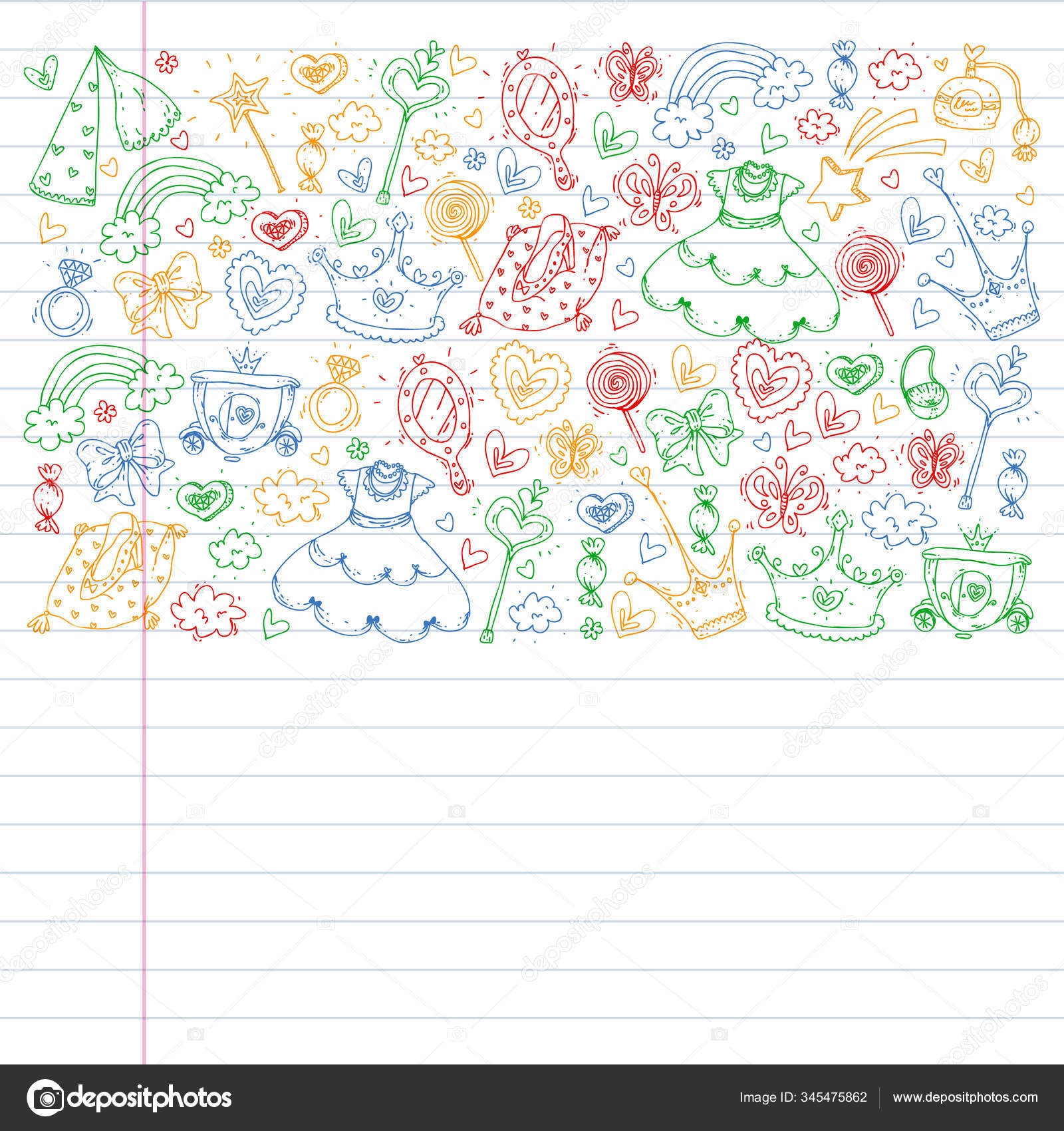 Princess birthday party for little girls. Kindergarten, school children ...