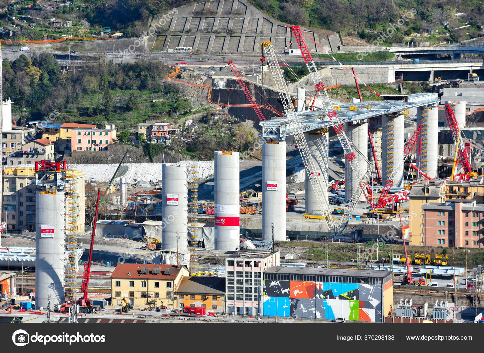 Works Reconstruction New Highway Bridge Morandi Which Collapsed August ...