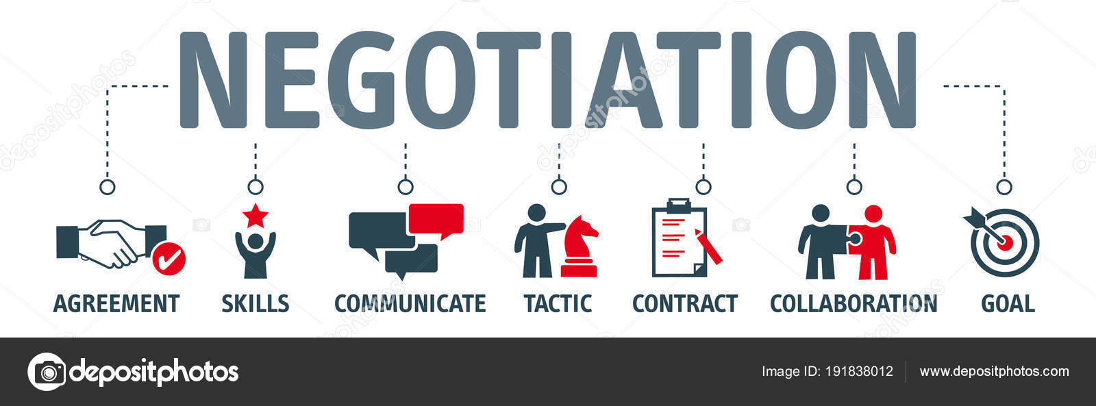 Banner negotiation concept with icons Stock Vector Image by ...