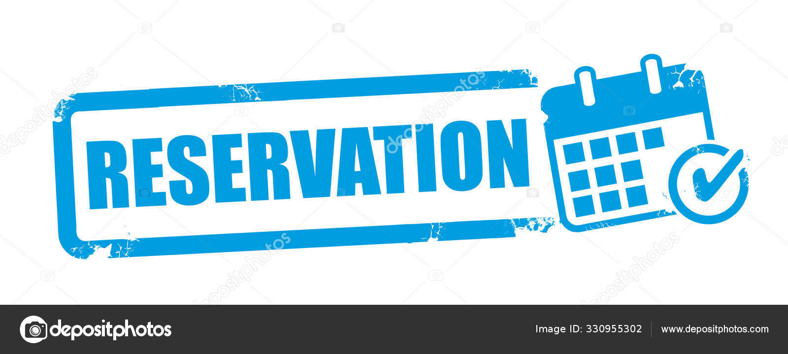 RESERVATION rubber stamp or label for business promotion on white ...