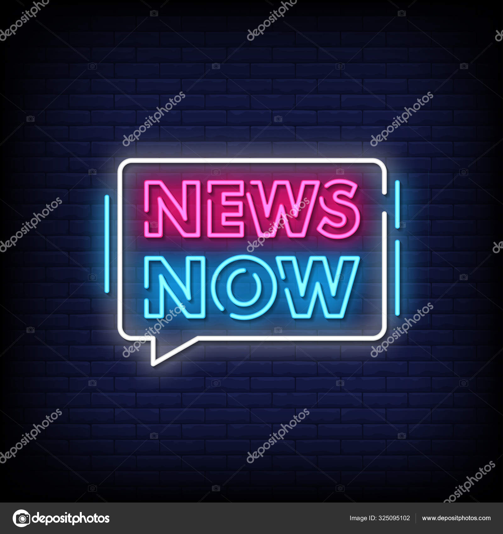 News Now Lettering Text Effect Neon Light Banner Poster Vector Stock ...