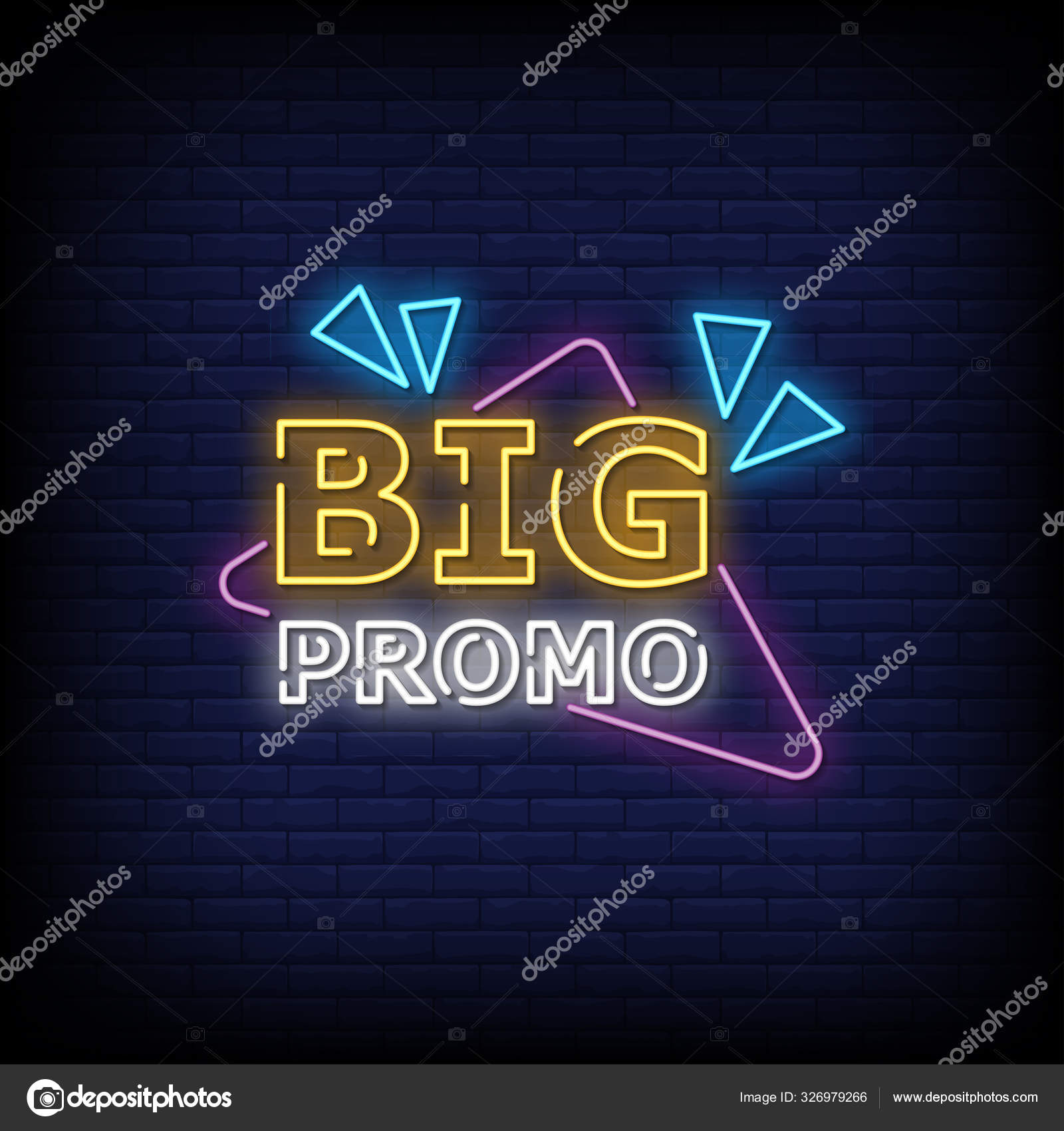 Big Promo Lettering Text Effect Neon Simply Vector Illustration Stock ...